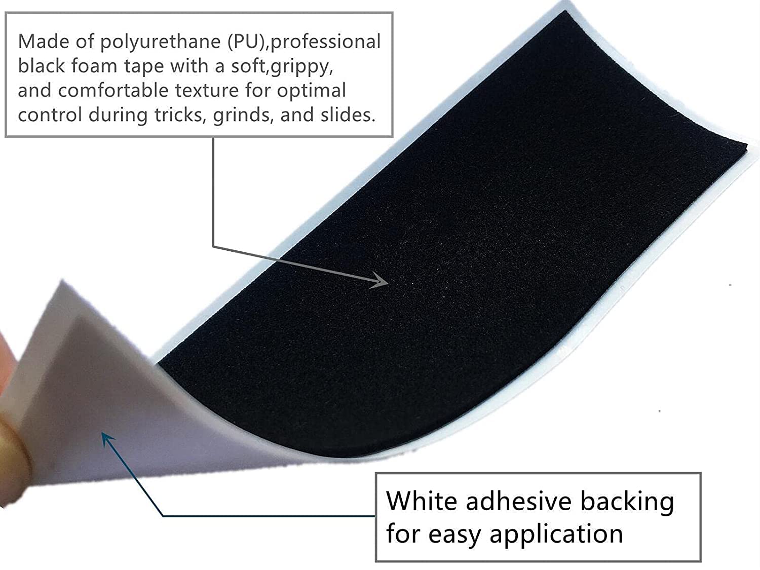 SPITBOARDS® Fingerboard Tape 38mm x 110 mm (1mm Thick) 5pcs Uncut Shape for fingerboards or fingerskate Best Foam Griptape