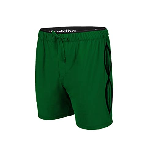Brutal Buddha Men's Athletic Shorts - Workout Shorts for Men, 4-Way Stretch Premium Active Yoga Performance Gym Shorts - Premium Quality Recycled Nylon & Lycra, Zipper Closure - Green - Medium