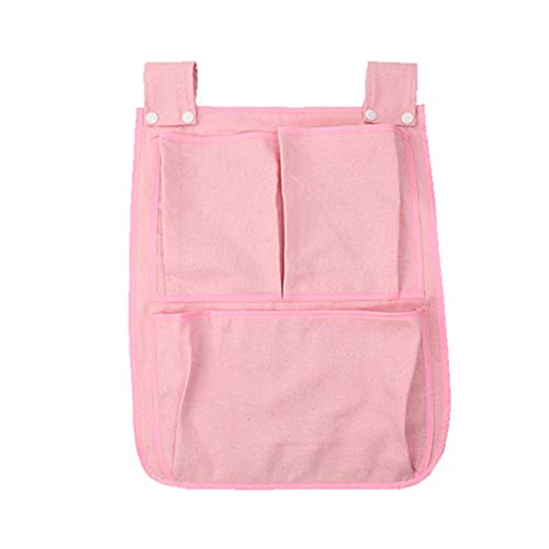 SiyuXinyi Pockets Bedside Storage Bag Caddy Hanging Diaper Organization for Baby Essentials, Hang on Crib, Practical hanging storage bag,Suitable Dormitory, double bed, Bedside storage!(Pink)
