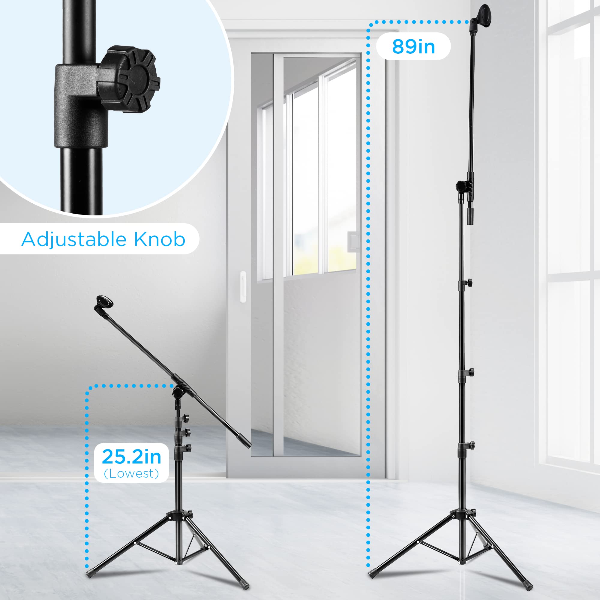 Bietrun Wireless Microphone with Microphone Stand