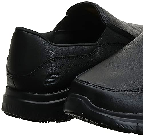 Skechers Men's Bronwood Food Service Shoe, Black Leather, 13