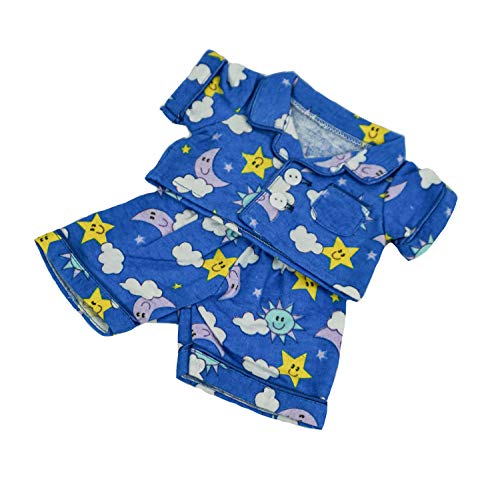 Fun Flannel Pajamas Outfit Teddy Bear Clothes Fit 8 inch to 10 inch Build-a-bear and Make Your Own Stuffed Animals