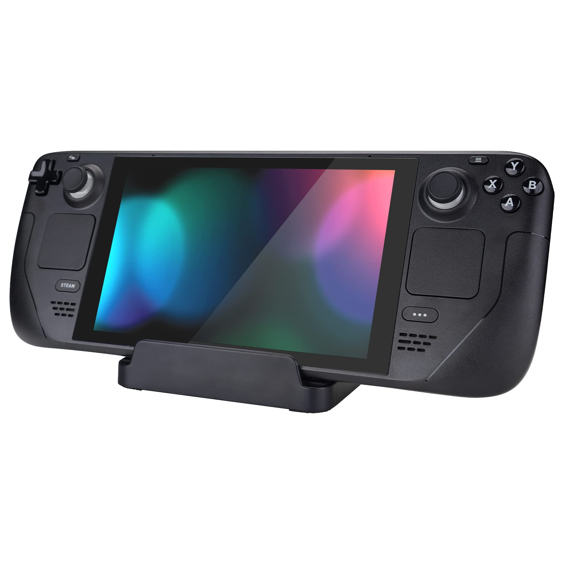 BURSTNINJA Portable Stand Base for Steam Deck, Display Stand for Steam Deck Handheld Gaming PC, Playstand Switch Holder with Anti-Slip Pad - Black