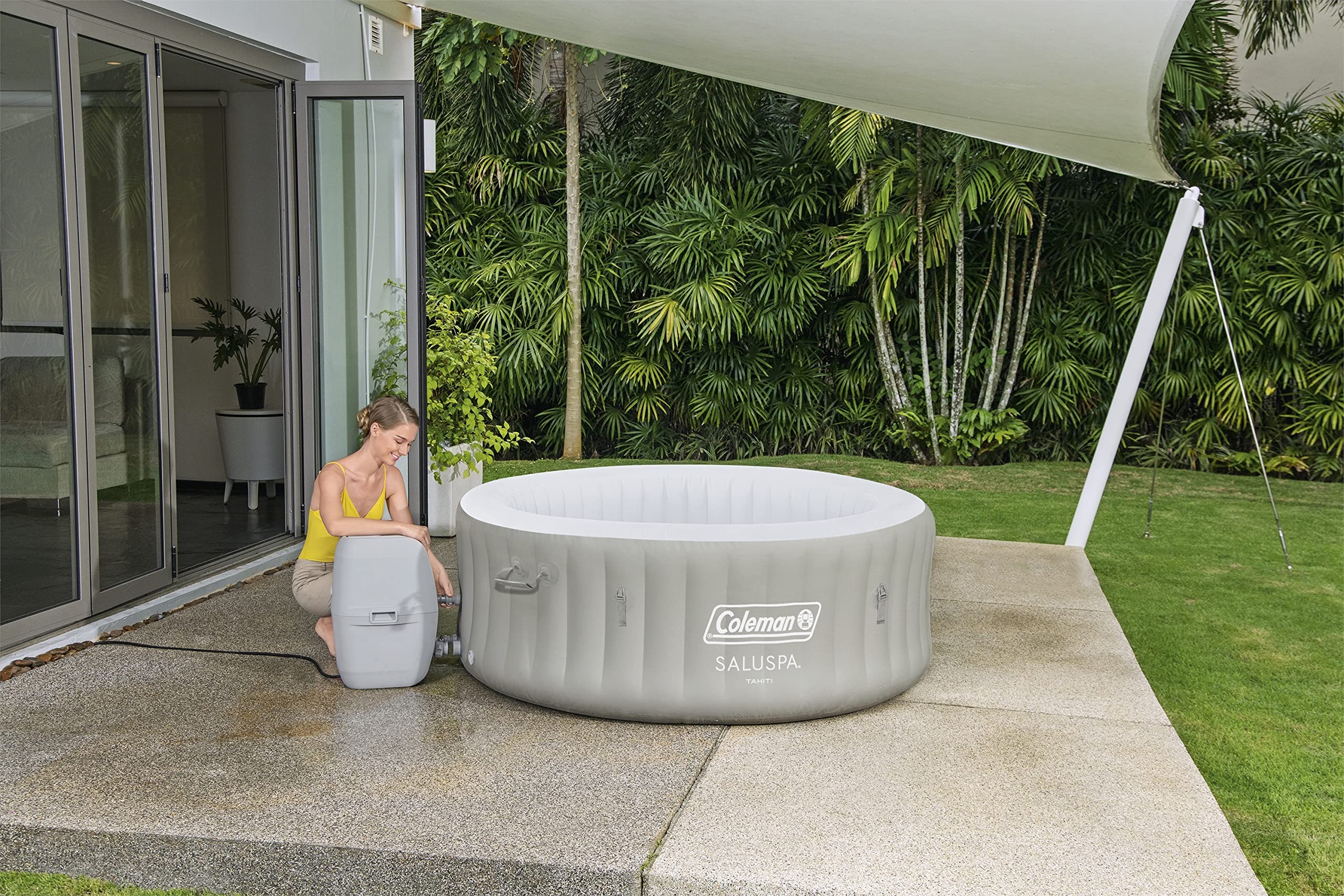 Coleman SaluSpa Tahiti Inflatable Hot Tub Spa, 2-4 Person AirJet Spa
