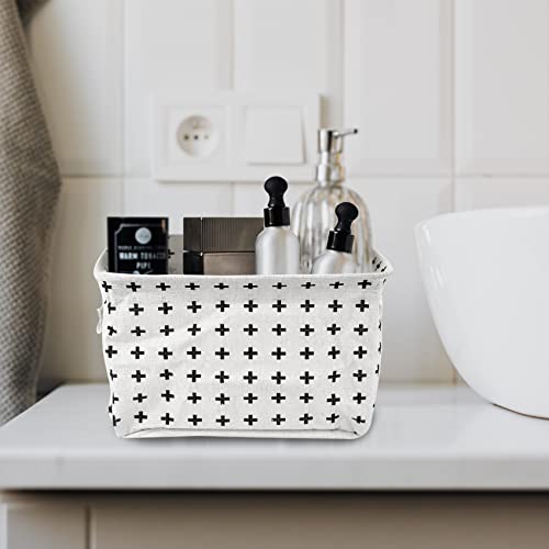 Small Storage Bins Mini Desktop Storage Baskets Foldable Fabric Storage Receive Basket for organizing Makeup, Book, Baby Toy(Pack of 4)