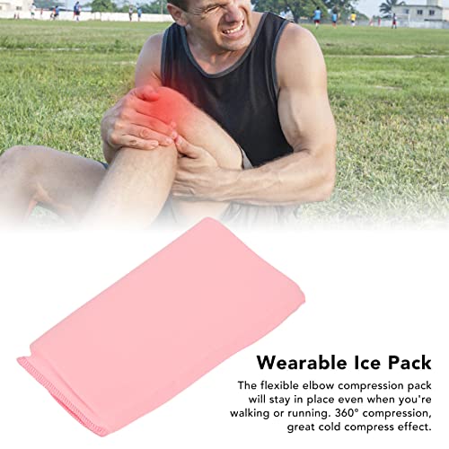 Cold Therapy Elbow Sleeve Sports Injury Gel Reusable Elbow Ice for Men and Women (Pink)