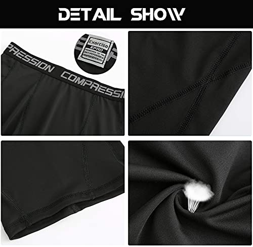 Holure Men's 3 Pack Sport Compression Shorts Compression Underwear,Black/Camo Blue/Camo Green 11-M
