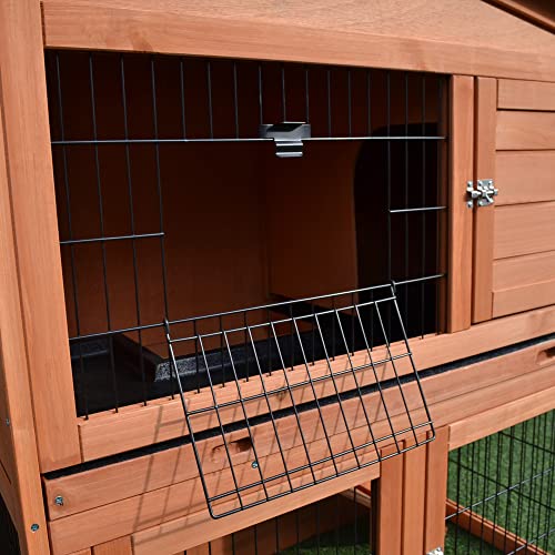 Pawhut 40" Wooden Rabbit Hutch Small Animal House Pet Cage