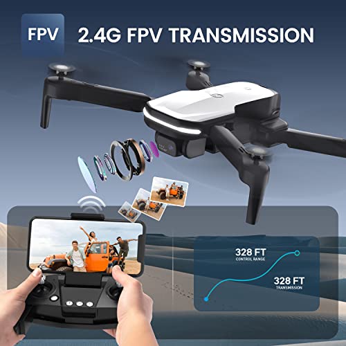 Holy Stone HS280 Foldable FPV Drone with Adjustable 1080P HD WiFi Camera, Lightweight RC Quadcopter for Kids Adults Beginner, 2 Modular Batteries, Auto Hover, Gravity Sensor, Voice Gesture Control