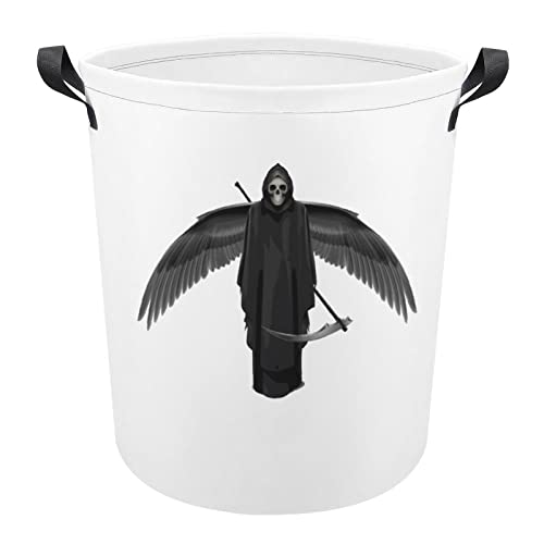 Death Grim Reaper Large Laundry Basket Hamper Bag Washing with Handles for College Dorm Portable