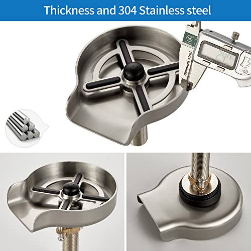 COLINCH Glass Rinser for Kitchen Sink, Stainless Steel Baby Bottle Washer, Cup Cleaner for Sink, Cup Washer for Bar - Brush Nickel