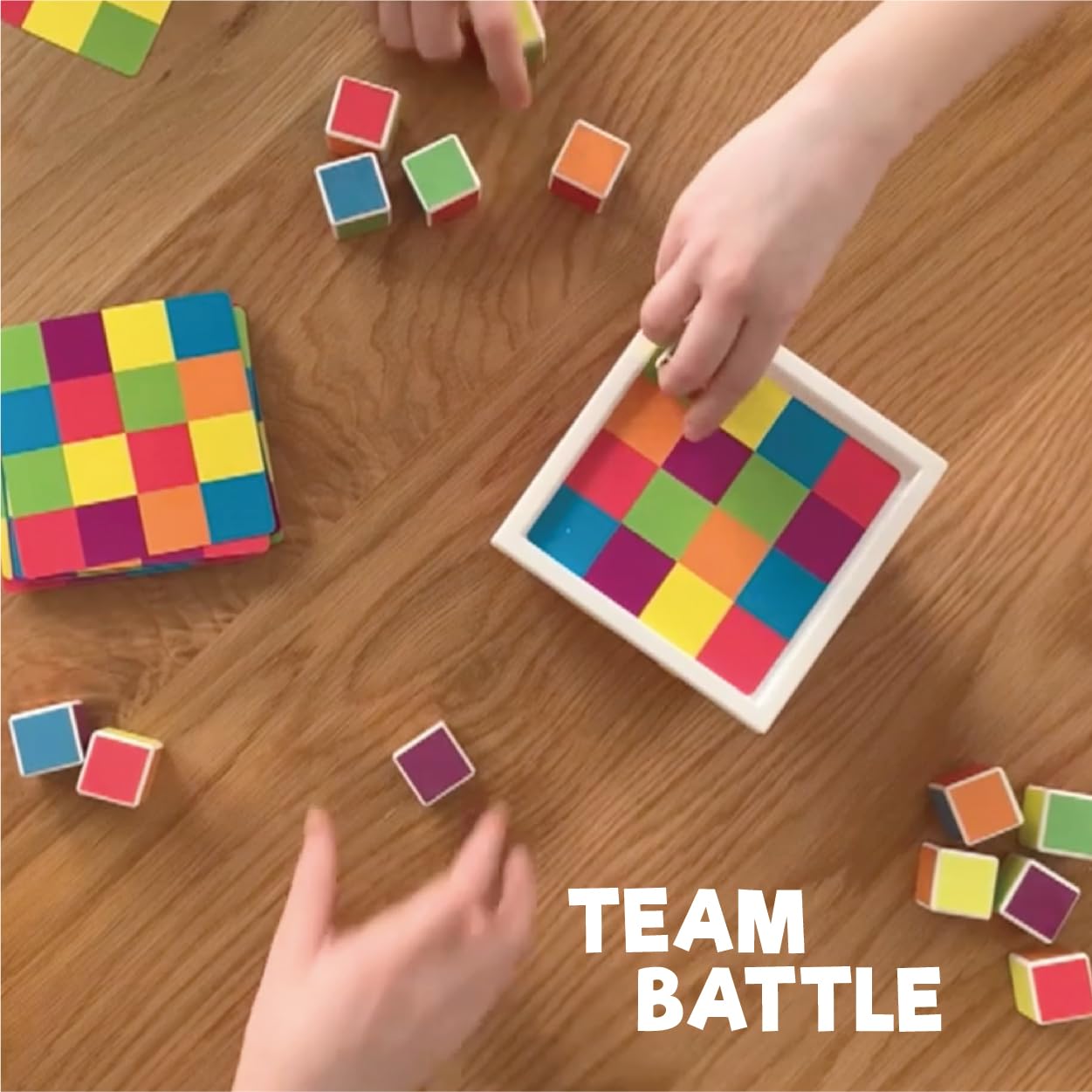 ROO GAMES Kaboom Blocks - Fast-Paced Matching and Building Game - for Ages 7+ - Board Game for Kids - Match and Build The Pattern Before The Board Pops!