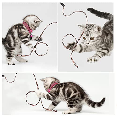 Molain Cat Wand Rainbow Toy, 5pcs Rainbow Ribbon Wand for Kittens Training Rainbow Ribbon Interactive Catcher Wand Stick Toy for Kitten Cat Indoor Exerciser Playing(30cm, Leopard Print)