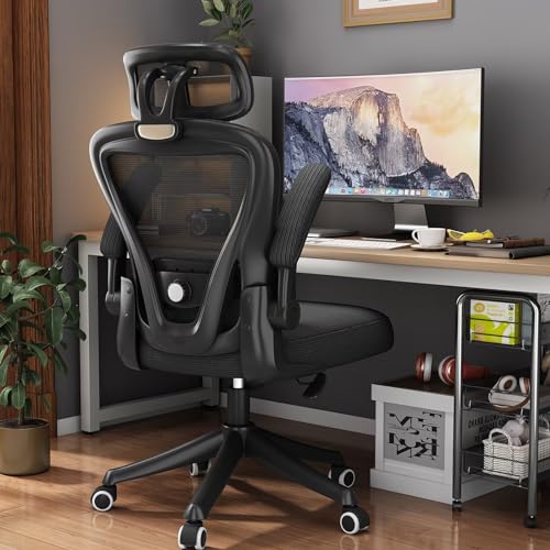 SeekFancy Ergonomic Office Chair M903, High Back Computer Desk Chair with Wheels, Comfy Mesh Office Chair with Adjustable Lumbar Support & Headrest, Black Swivel Executive Managerial Task Chair