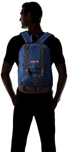 JanSport Cortlandt Laptop Backpack, Navy, 15β Laptop Sleeve-Synthetic Leather Shoulder Computer Bag with Large Compartment, Padded Straps-Book Rucksack for Men, Women