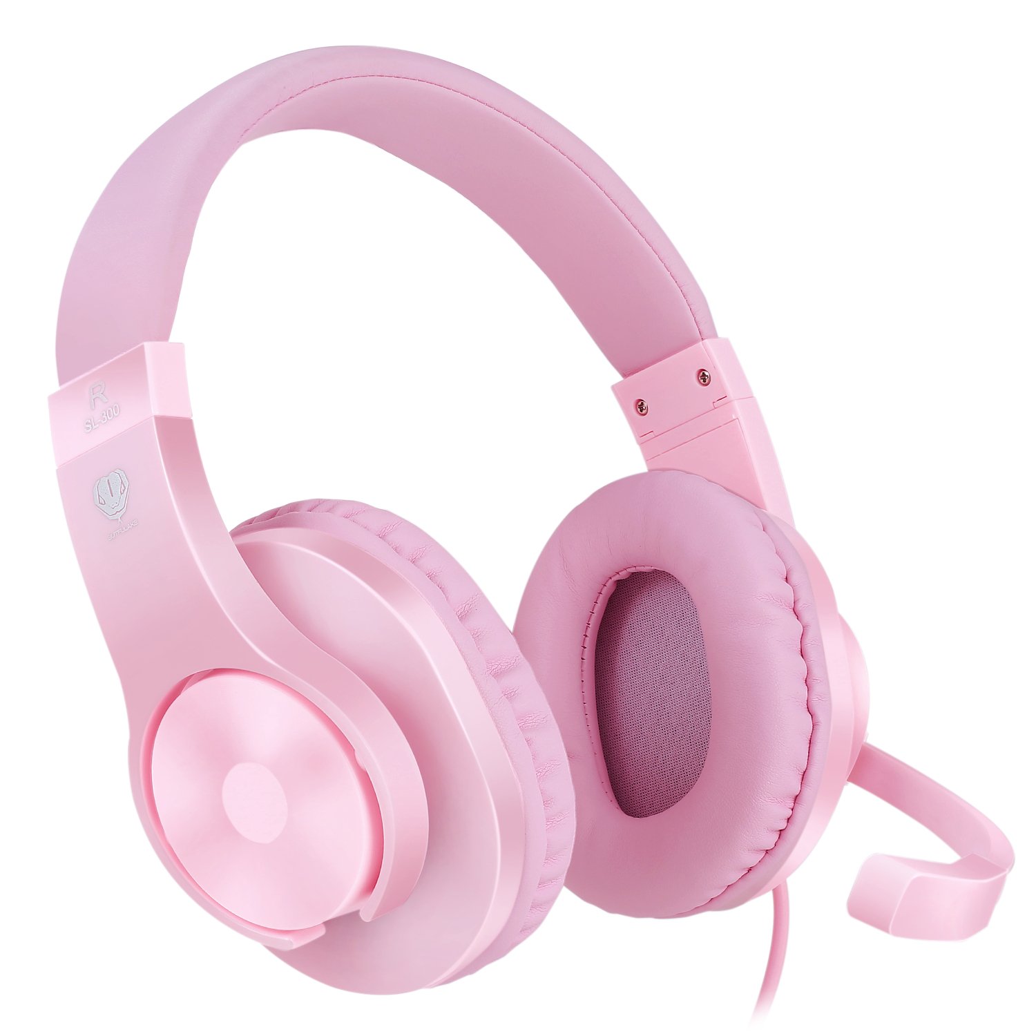 BlueFire Kids Headphones for Online School, Children, Teens, Boys, Girls, 3.5mm Stereo Over-Ear Gaming Headphone with Microphone and Volume Control for PS4, PS5, New Xbox One(Pink)