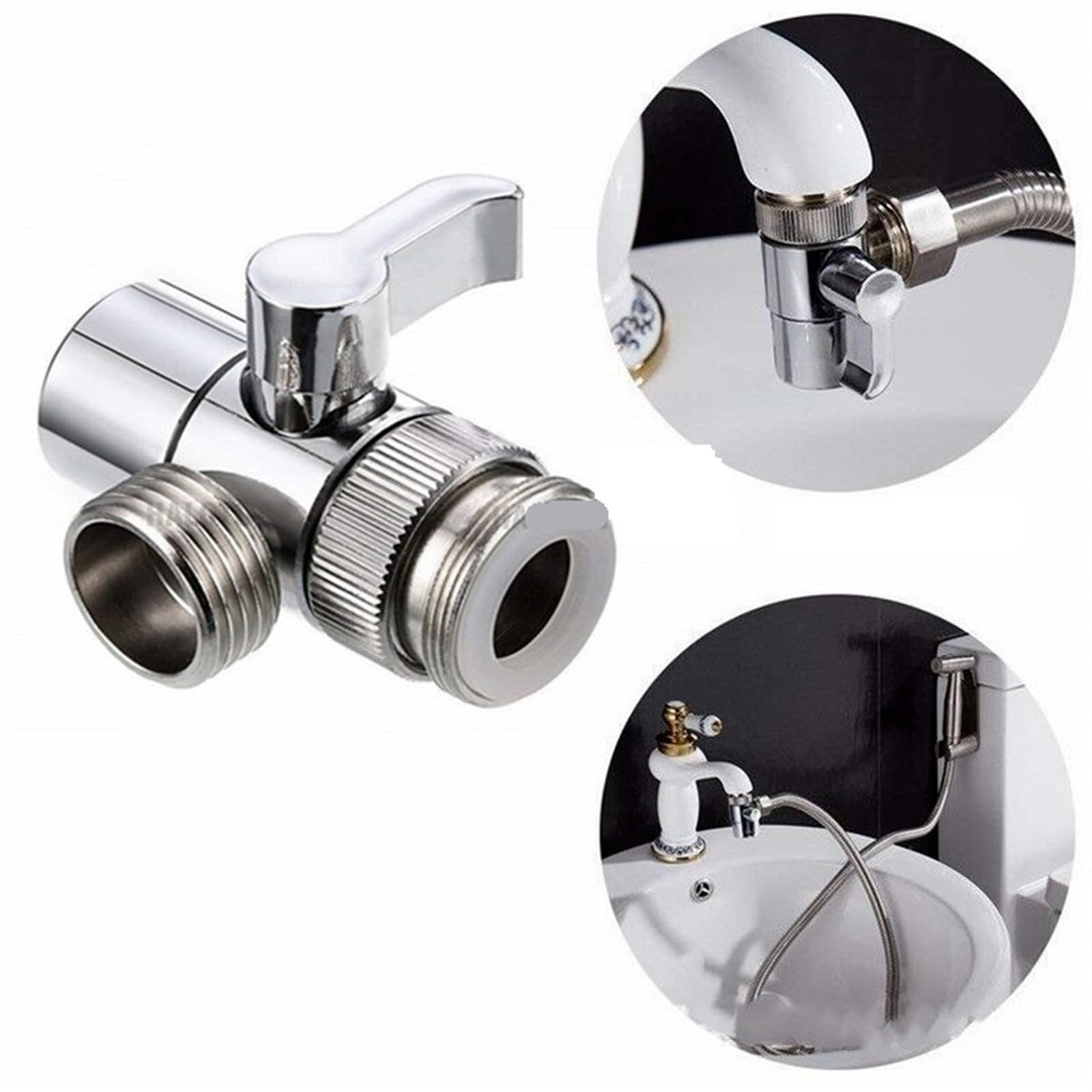 GAJUST M22/M24 Switch Faucet Adapter Kitchen Sink Splitter Diverter Valve Water Tap Connector for Toilet Bidet Shower Bathroom Kitchen (Color : Zinc Alloy)