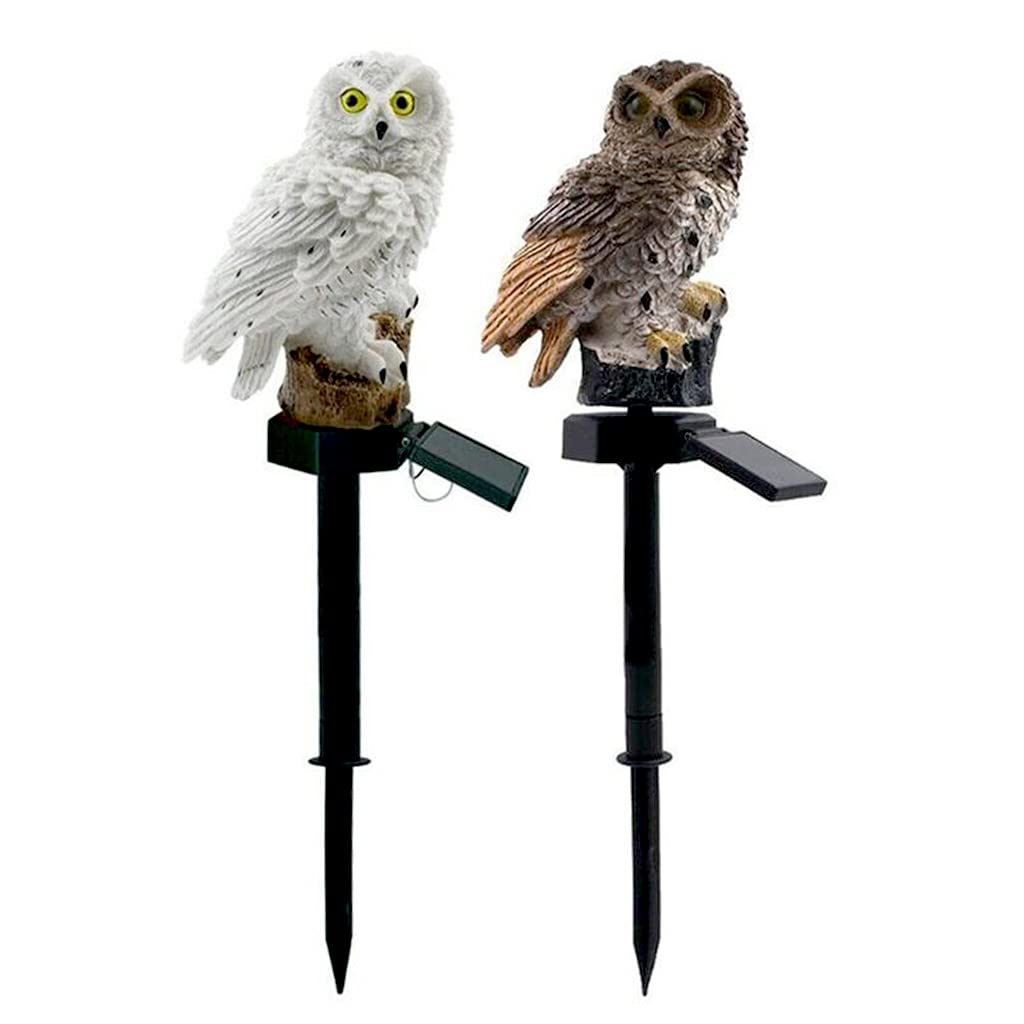 RTUGOVT Garden Solar Light Outdoor Decorative, Owl LED Waterproof Garden Stake Light Lawn Lamp, for Garden Yard Landscape Lighting(Brown/White)