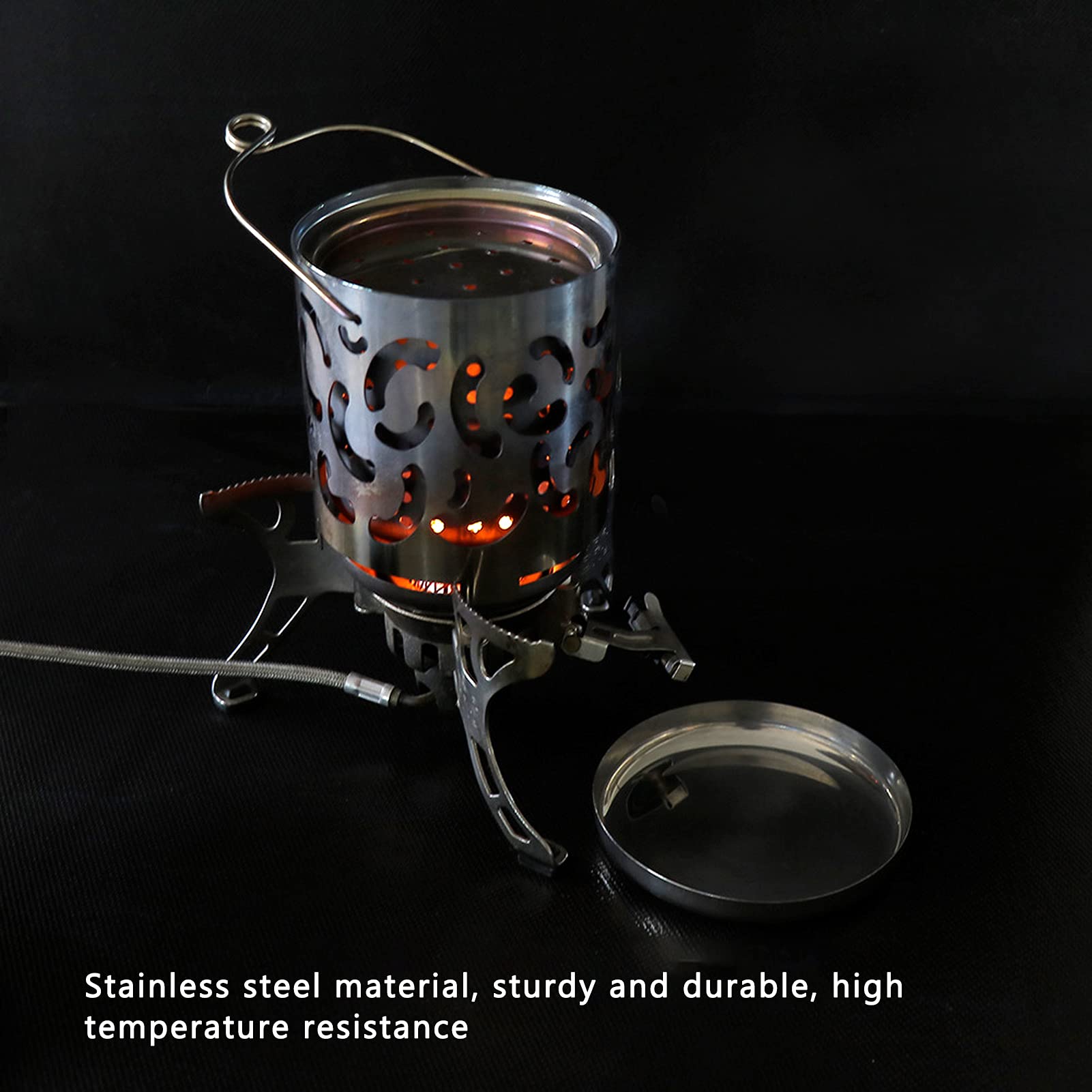 Camping Heater, High Temperature Resistant Camping Heating Cover Portable Camping Heater Stove Mini Size for Hiking for Picnic for Outdoor