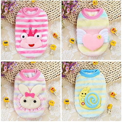 Dog Sweaters,Small Dogs Boy Girl Winter Warm Cute Sweaters,Warm Soft Flannel Pet Clothes(XXS-Lace Rabbit)