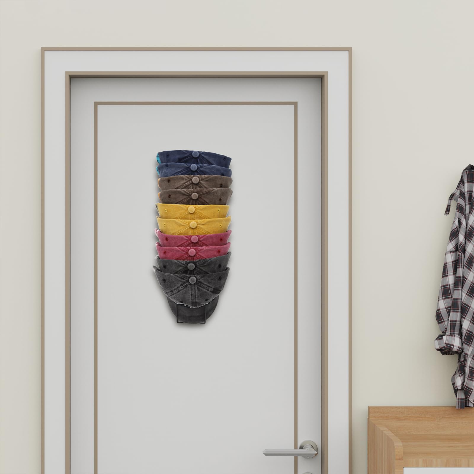 Coopzero Hat Rack for wall(2 pack),Hat Storage Organizer for Baseball Caps,Large for 20 Baseball Caps,Cap Holder Organizer for Closet, Door, Various walls.Black