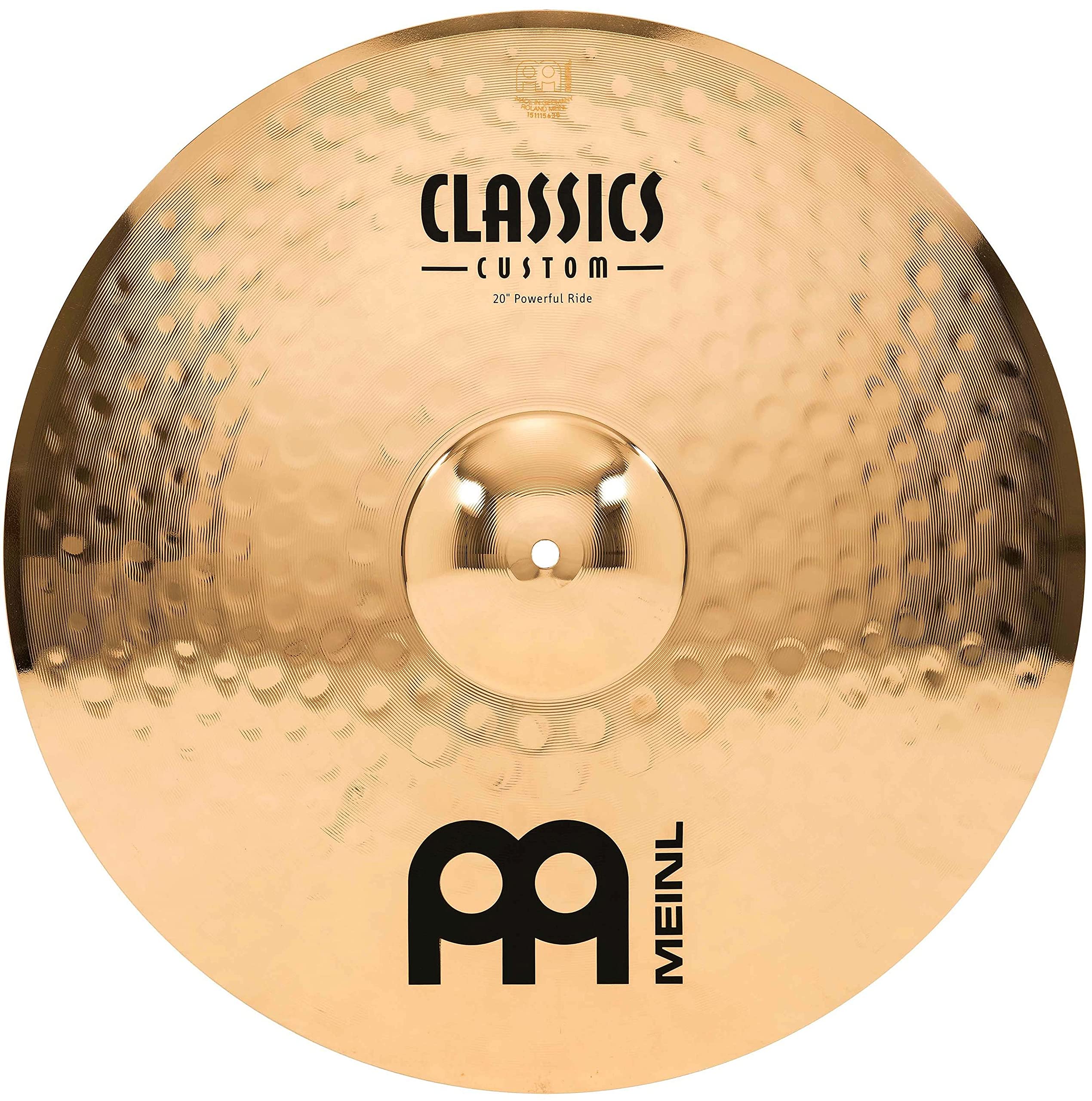 Meinl 20" Powerful Ride Cymbal - Classics Custom Brilliant - Made in Germany, 2-YEAR WARRANTY (CC20PR-B)