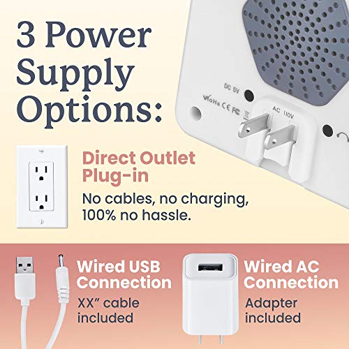 Plug in White Noise Sound Machine with Adjustable Kids Night Light for Sleeping, 9 Non-Looping Sounds, Timer, Volume Control & Headphone Jack | Portable Noise Maker for Adults & Baby, Home, Office