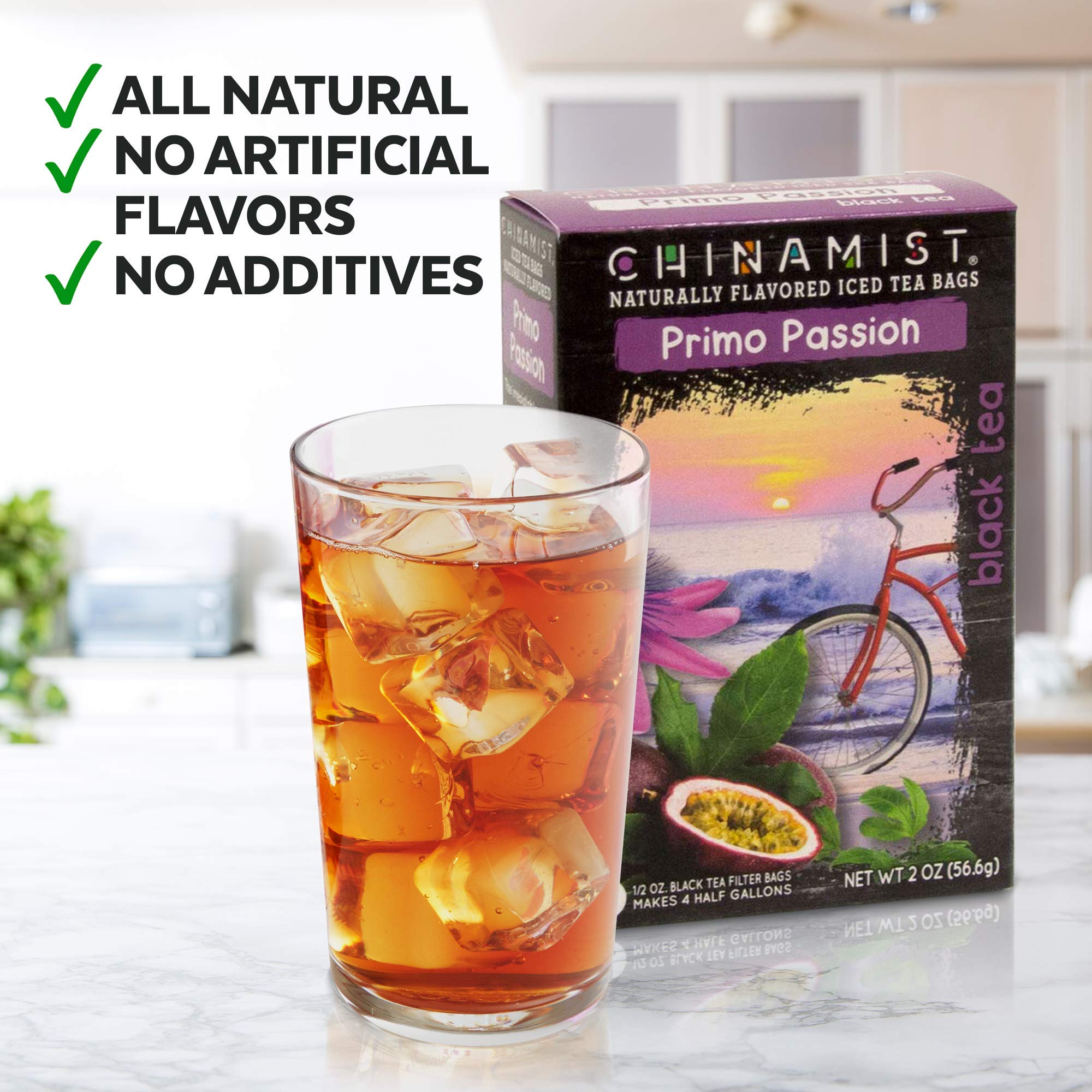 China Mist Iced Tea β Primo Passion Black Tea Infusion β Refreshing and Delicious β Each Tea Bag Yields 1/2 Gallon β 4 bags.