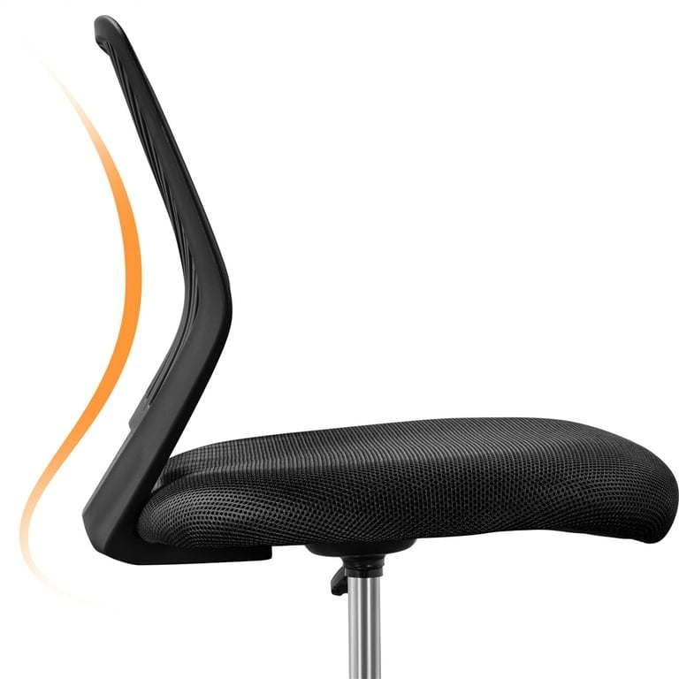 XYZTech Mid Back Executive Home Office Chair Padded Management Chair Office Rolling Swivel Desk Chairs with Wheels Height Adjustable Modern Armless Computer Task Chair with High Density Foam (Black)