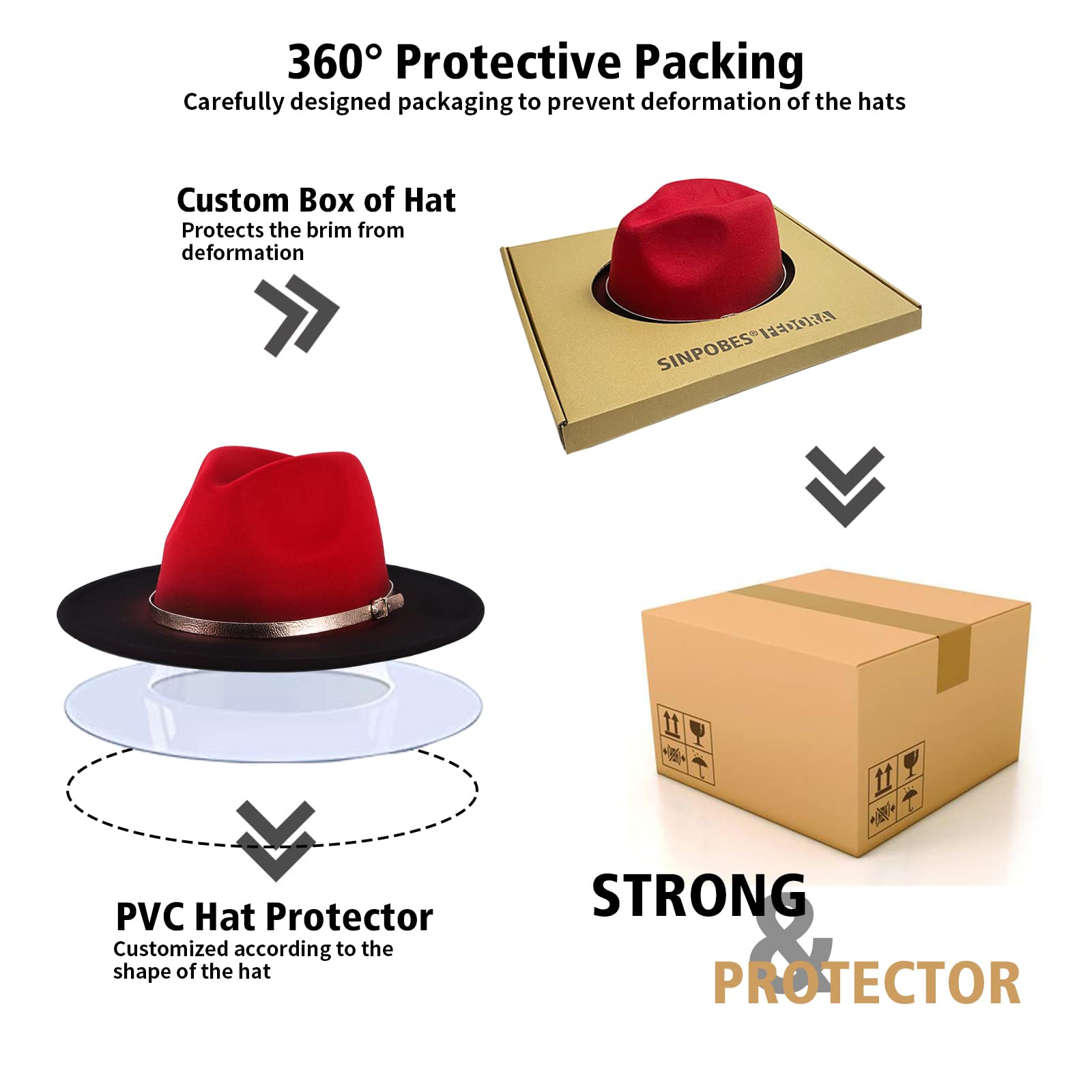 Black Red Fedora Hats for Women Men,Red Bottom Hat Wide Brim Fedora for Women,Two Tone Red Black Fedora(Red A1,Medium)
