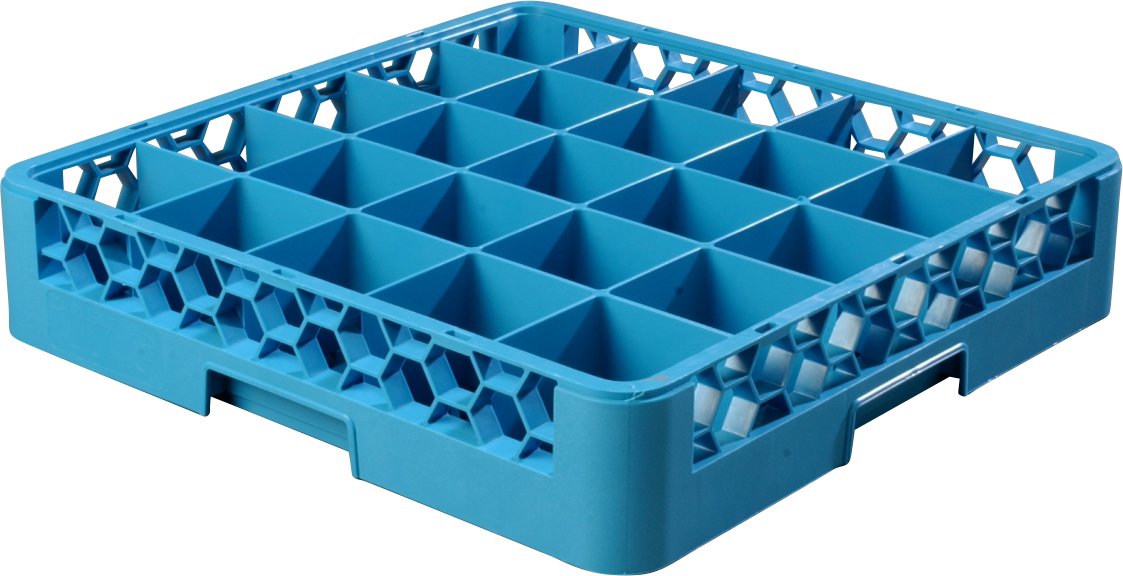 Carlisle FoodService Products RG2514 OptiClean 25 Compartment Glass Rack, 3.5" Compartments, Blue (Pack of 6)