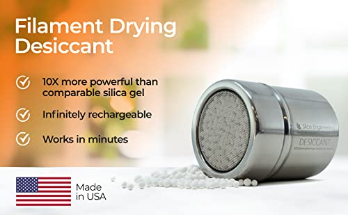 Filament Drying Desiccant (3 Pack) by Slice Engineering | 10X More Powerful Than Silica Gel | Infinitely Rechargeable | Prevent Wet Filament | Fits Perfectly Inside Spools | Made in The USA
