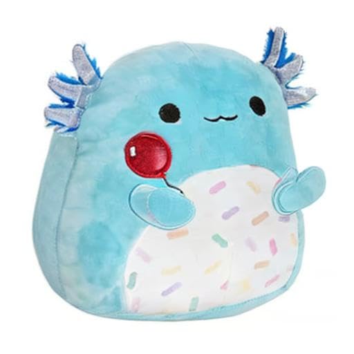 Squishmallows Official Kellytoy Plush 8 Inch Squishy Soft Plush Toy Animals (Clutch Axolotl (with Balloon))