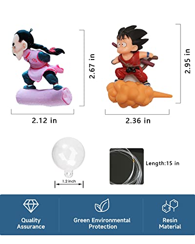 JSUPMKJ 2 Pieces Floating Fish Tank Decorations Lovely Cartoon Character Aquarium Decoration Floating Device Fish Tank Accessories Fish Playmate for All Kinds Fish Tanks