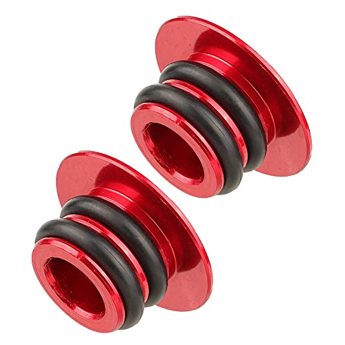 Bike Handle, Aluminium Alloy Anodized Metal Handlebar End Plug Lightweight 1 Pair for Mountain and Road Bikes(Red)