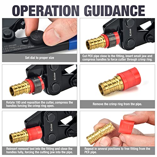 Copper Ring Removal Tool Decrimping Tool for ASTM F1807 1/2",3/4"and 1" PEX Ring