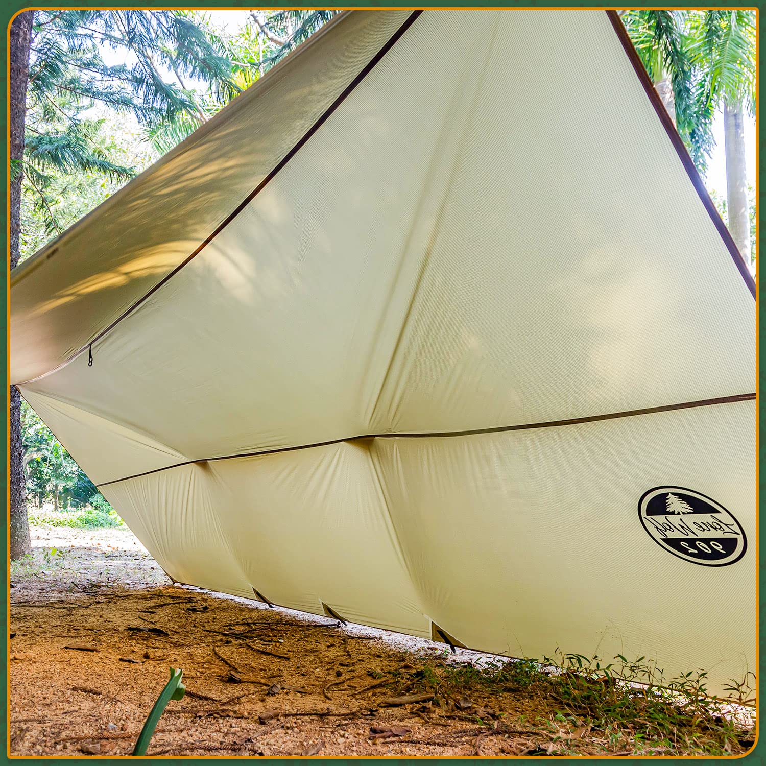 Camping Tarp Hammock Tarp 9×12ft Ultralight 20D Silnylon Waterproof 3000mm for Hiking Backpacking - Wolfden UL