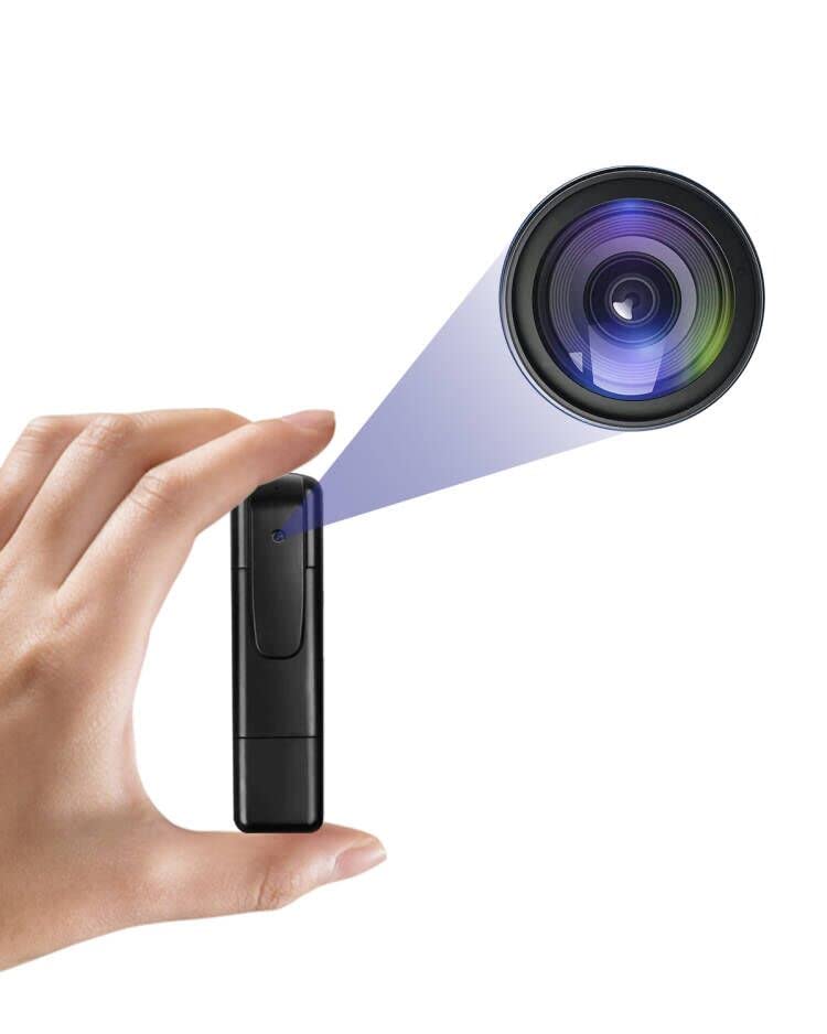JieSuDa V8 Mini Body Camera, 1080P Full HD Hidden Camera with 32G Memory Card, Police Cam with Smart Motion Detection, Pocket Clip for Office, Security Guard, Home, Car, Bike, Hiking