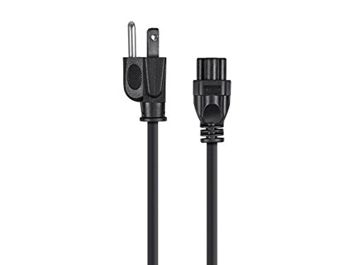Monoprice Power Cord - NEMA 5-15P to IEC 60320 C5, 18AWG, 10A/1250W, 3-Prong, Black, 6ft