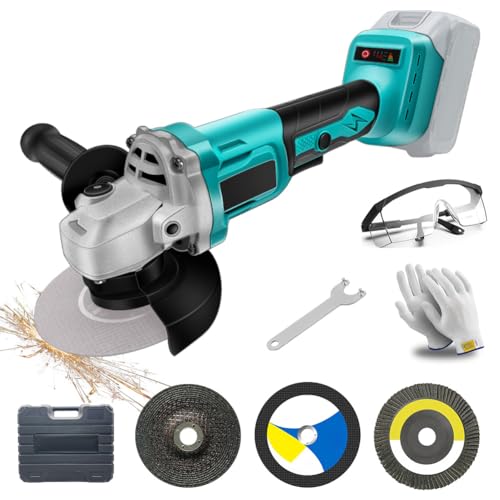 Cordless Angle Grinder for Makita Battery, ConBlom 4 Inch Brushless Power Metal Grinder Tool 8,000RPM, Battery Angle Grinder 3 Speed Control for Cutting, Grinding (Tool Only)