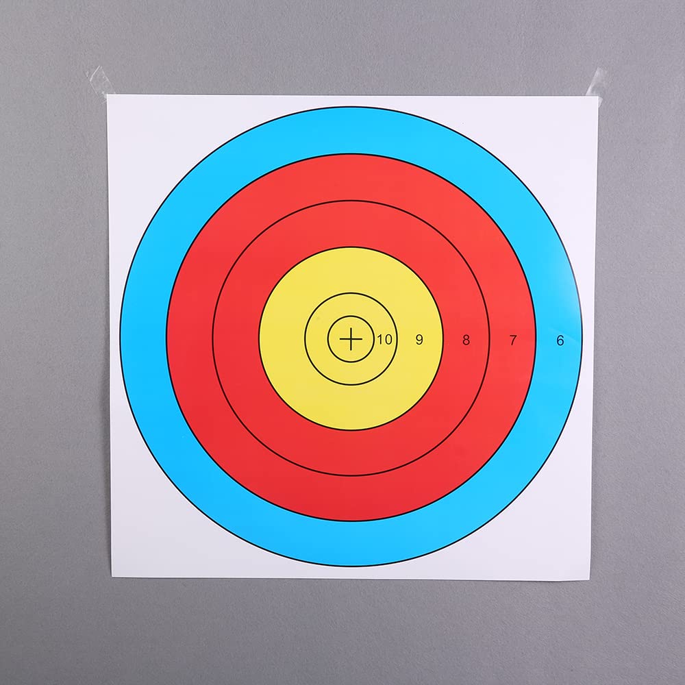 BICASTER Archery Targets Faces - 30 Pack + 4 Target Pins (60cm(10 Ring))