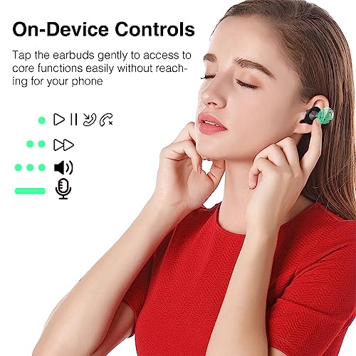 Fulgivate Wireless Earbuds Pro - Premium Sound Bluetooth 5.3 Earphones 48H Playtime, IPX5 Waterproof in-Ear Headphones for iPhone/Android/Samsung (Black)
