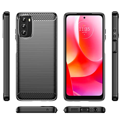Moto G 5G Case (2022) with HD Screen Protector, MAIKEZI Non-Slip Shock-Absorption TPU Bumper, Soft Rubber Protective Cover - Black