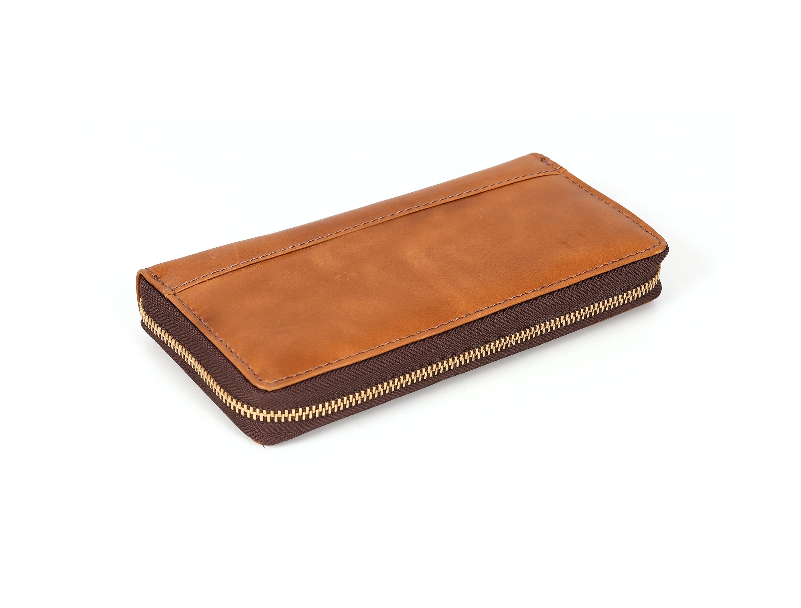 Women's RFID Blocking Large Capacity Leather Wallet Zip Around Phone Clutch Large Travel Purse Wristlet (Seaweed)