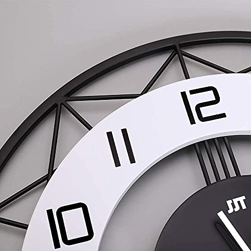 JUJUDA Large Wall Clock for Living Room Decor Modern Silent Pendulum Wall Clock for Home House Kitchen Bedroom Decorative Big Wall Clock Non Ticking Battery Operated Quartz for Indoor Bathroom 17 Inch