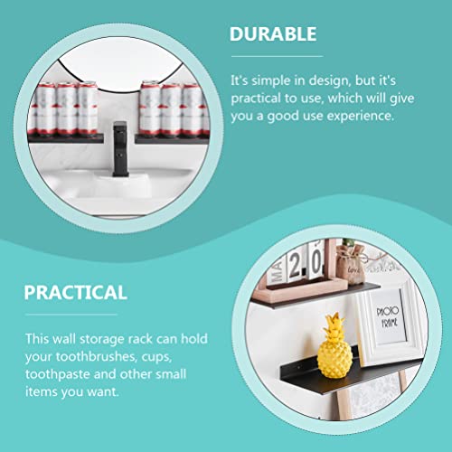 DOITOOL Metal Wall Shelves Metal Floating Shelf Hanging Rack: Aluminum Alloy Wall- Mounted Shelf Wall Mounted Storage Shelf Bookshelf for Bedroom Living Room Kitchen Office 50cm Metal Wall Shelf