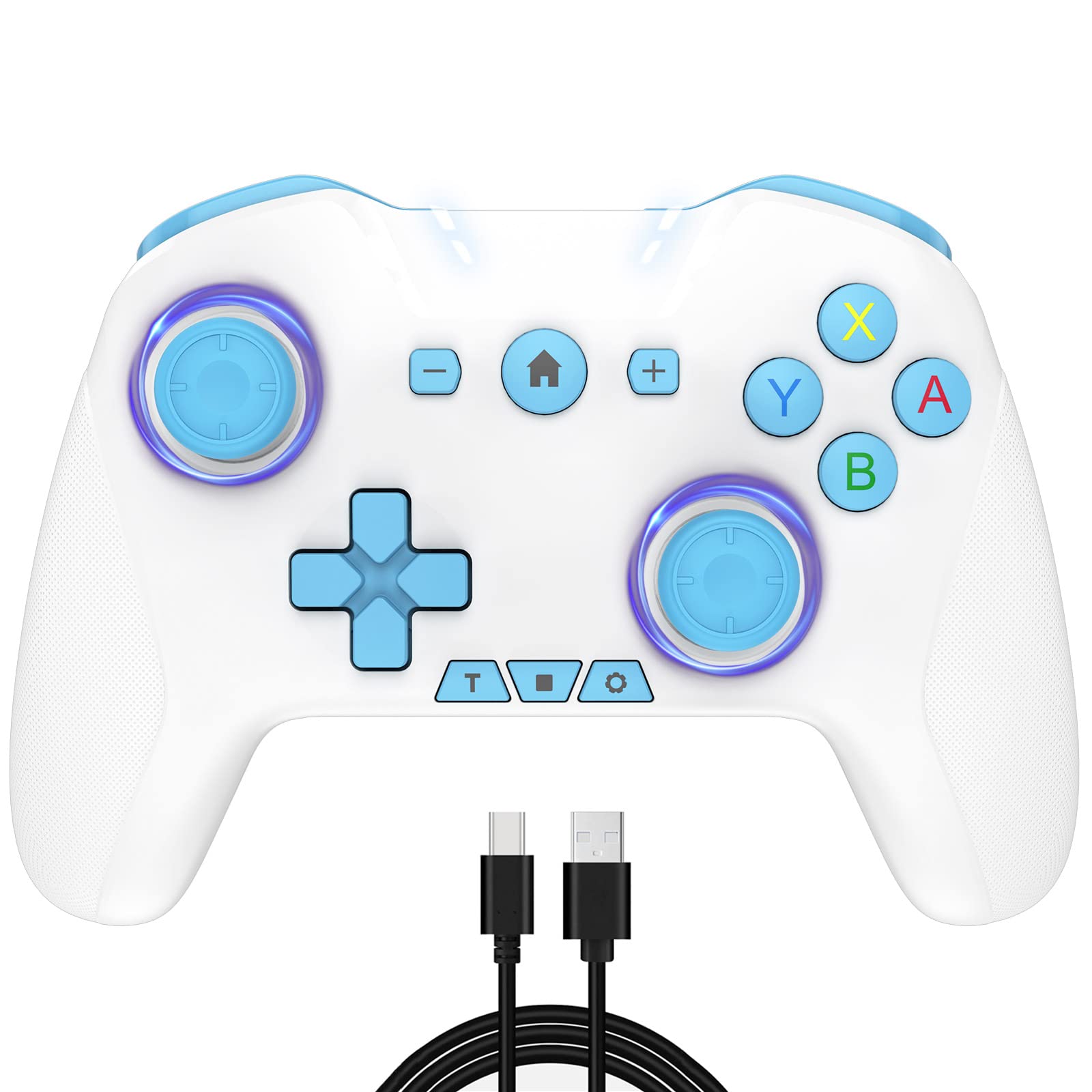 Bluetooth Controller, Wireless Pro Game Controller for Nintendo Switch Lite OLED/PC/iPad/mac/iOS/Android/Steam/Apple Arcade MFi Games, Dual Vibration & 6-Axis USB Remote Mobile Phone Gamepad Joystick