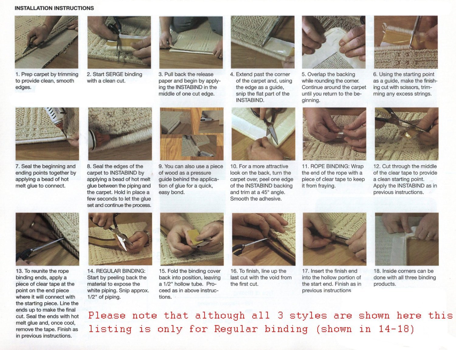 Do-it-yourself Carpet and Area Rug Binding (22 Colors Available) -Quantity 1 = 5 Foot Section, Grey