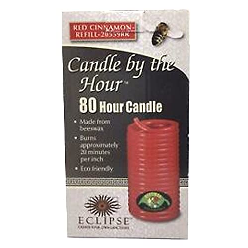 TVTime Direct Eclipse Candle by the Hour - 80 Hour Red Cinnamon Bees Wax Candle Refill