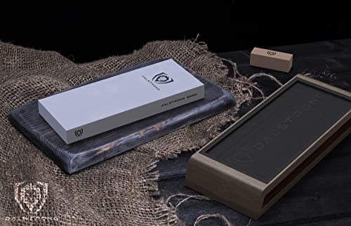 Dalstrong Premium Whetstone Kit - #1000/#6000 Knife Sharpening Kit - Extra Large Grit Stones - Top-Grade Corundum - Thick Knife Sharpening Stone - Hand Crafted Acacia Wood - Whetstone Knife Sharpener
